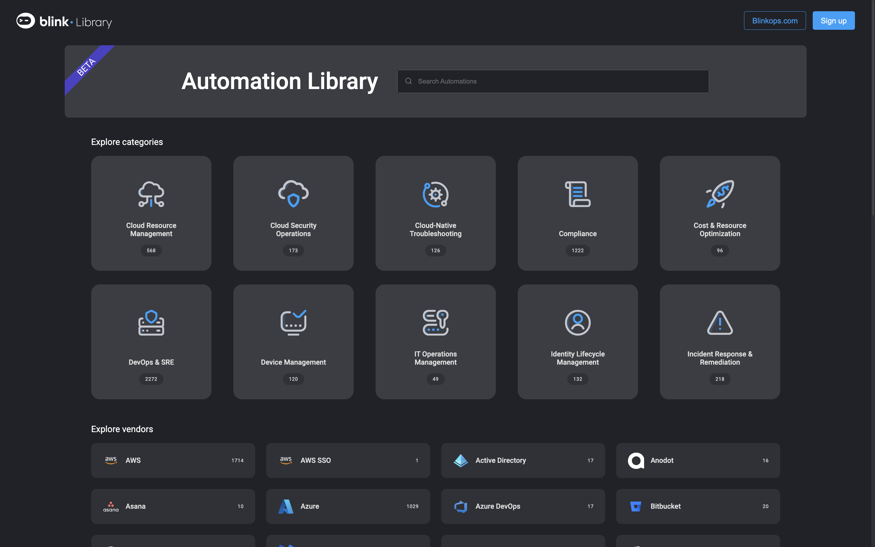 Introducing the Blink Automation Library with 5000+ DevOps and SecOps Automations - Blink
